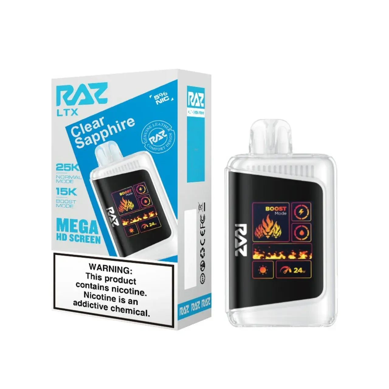 Buy RAZ Clear Sapphire Flavor | Minty Unflavored Vape